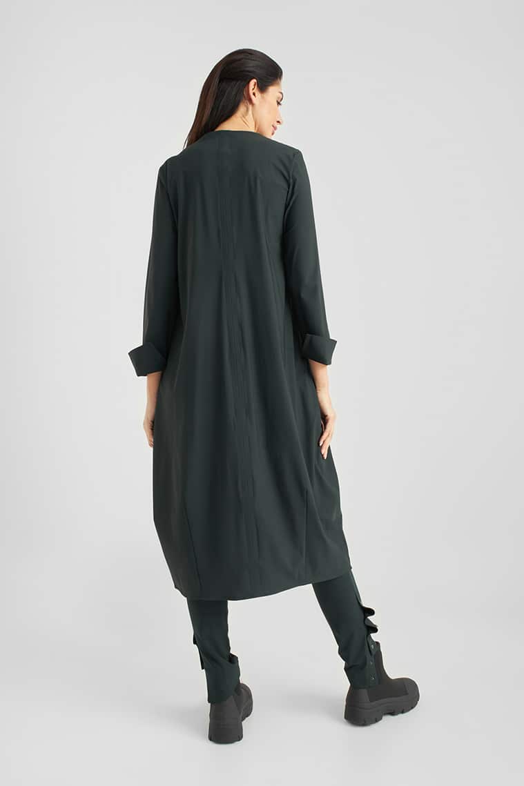 BALLOON SHAPE DRESS-CARDI-MIDNIGHT GREEN - Elsewhere Fashion